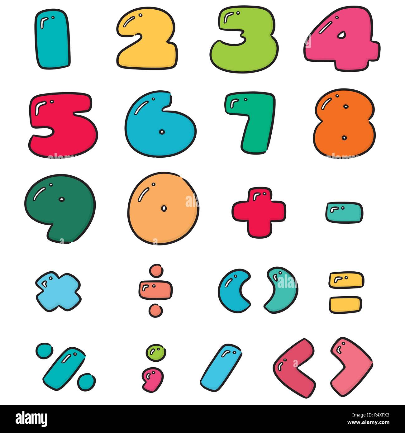 vector set of number Stock Vector Image & Art - Alamy