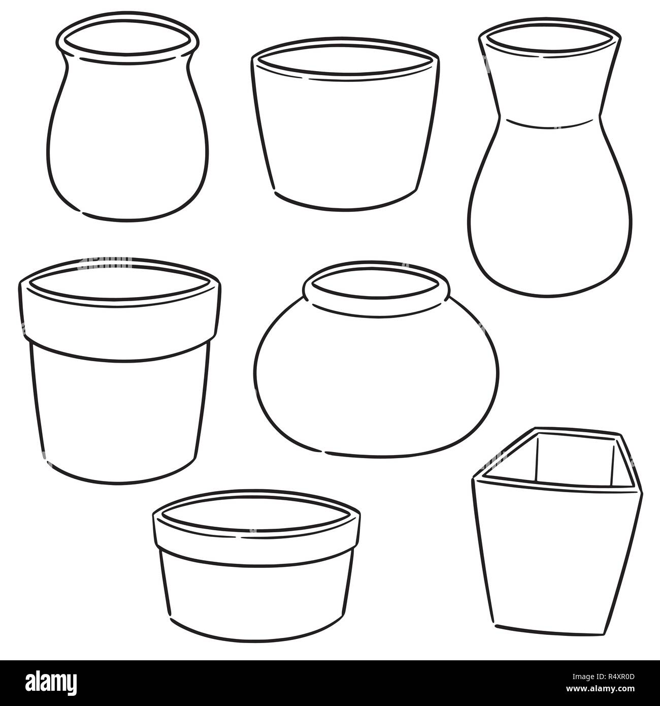 vector set of pots Stock Vector Image & Art - Alamy
