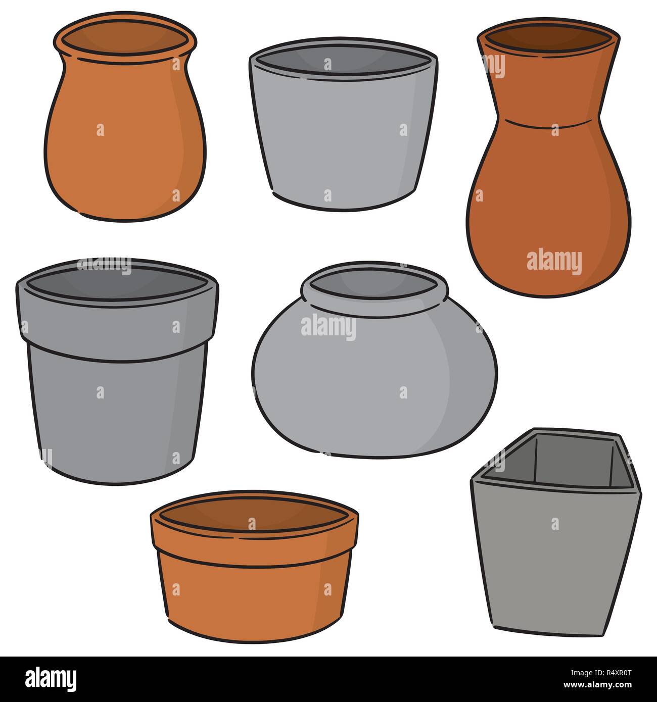 vector set of pots Stock Vector Image & Art - Alamy