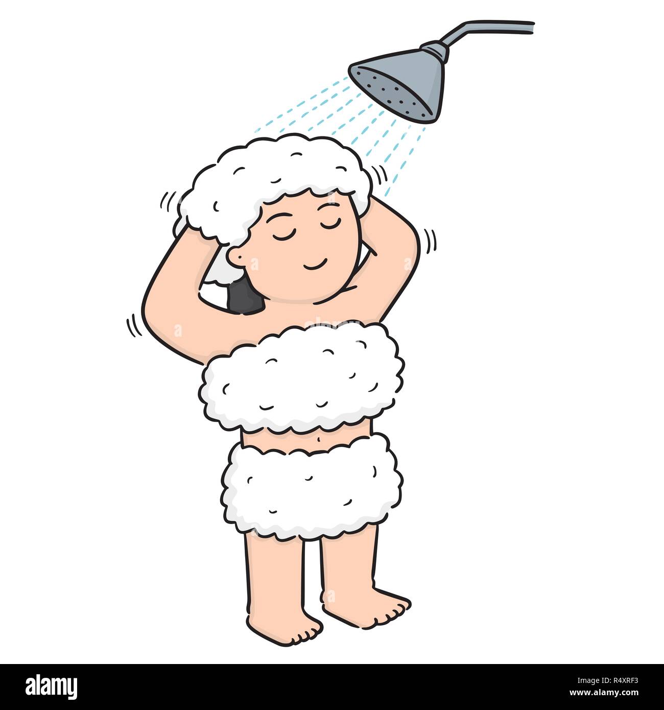 Vector Of Woman Showering Stock Vector Image And Art Alamy