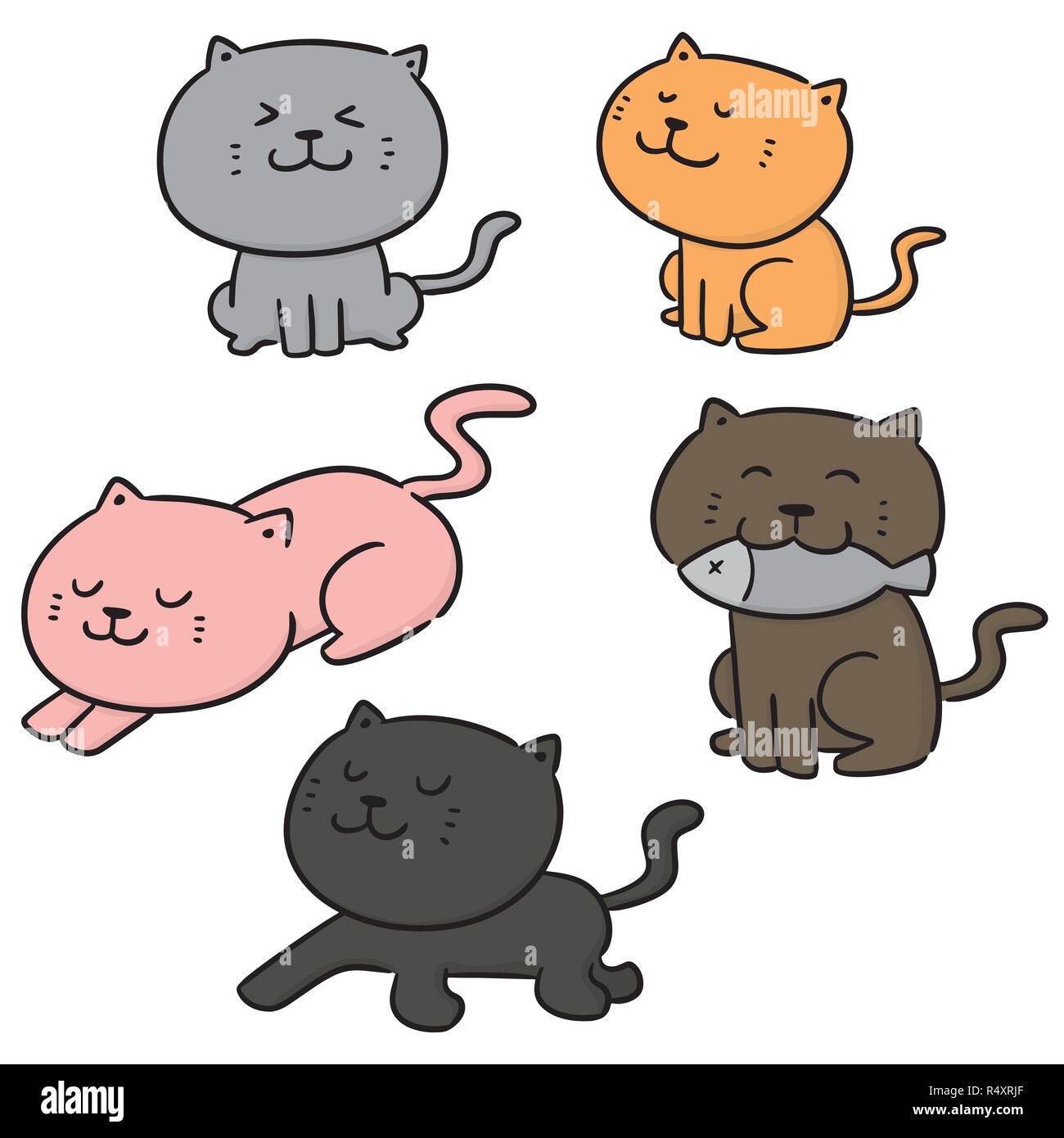 vector set of cats Stock Vector Image & Art - Alamy