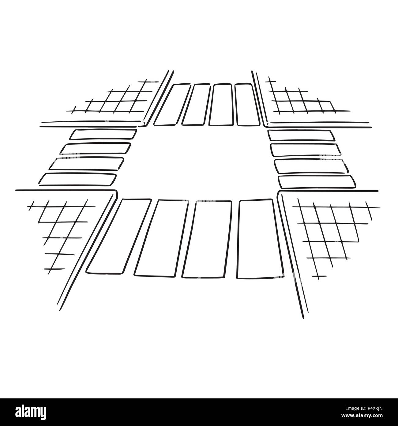 Intersection of path Black and White Stock Photos & Images - Alamy