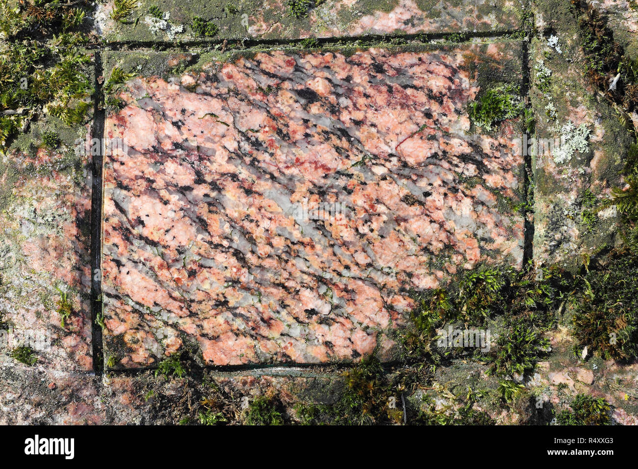 Natural and polished surface of a red boulder, close-up Stock Photo - Alamy