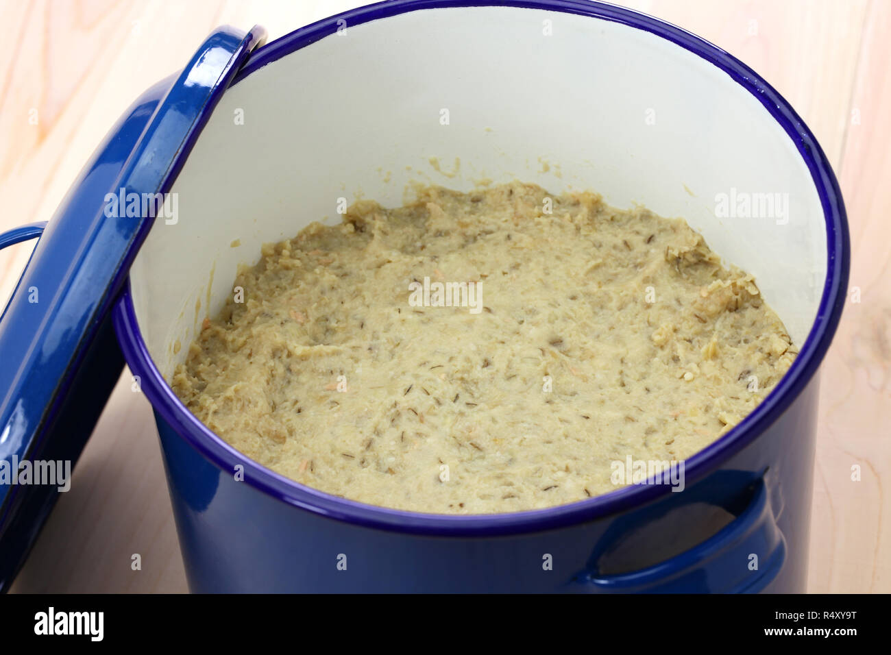 how to make miso : making process 5 : placed the mixture in ...