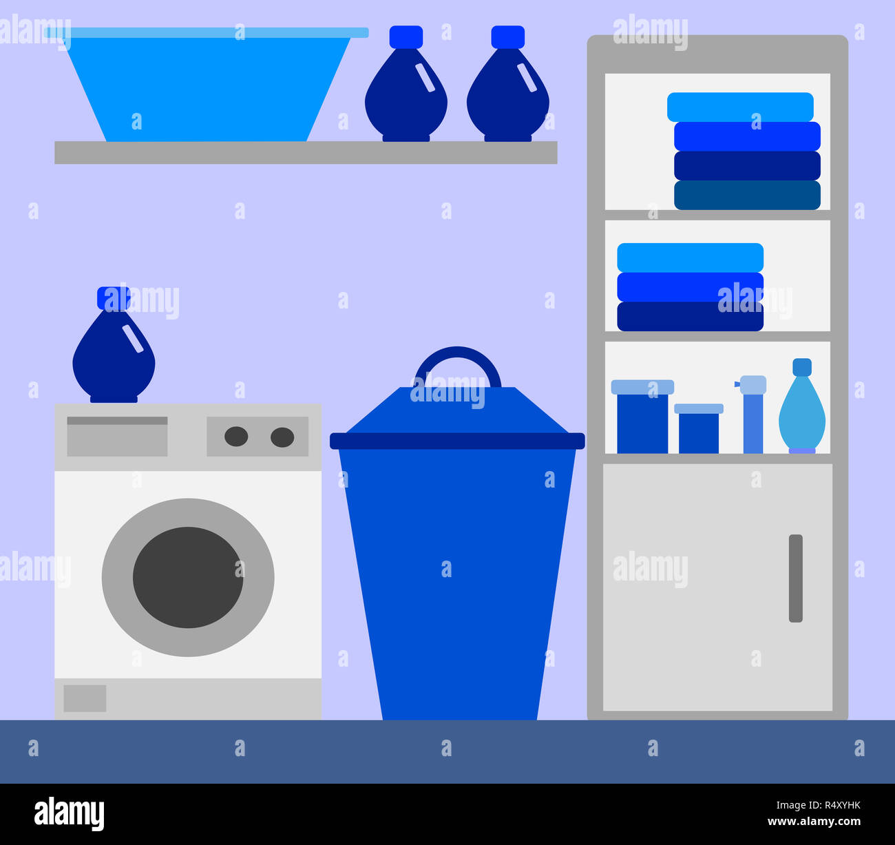 A blue laundry room Stock Photo - Alamy