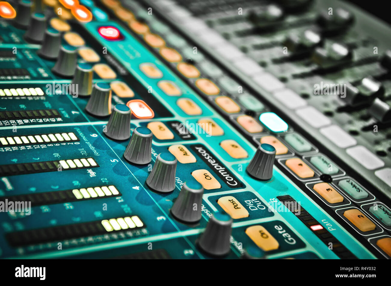 sound music mixer control panel Stock Photo - Alamy
