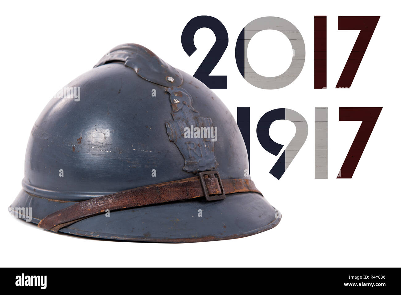 french military helmet of the First World War isolated on white ...