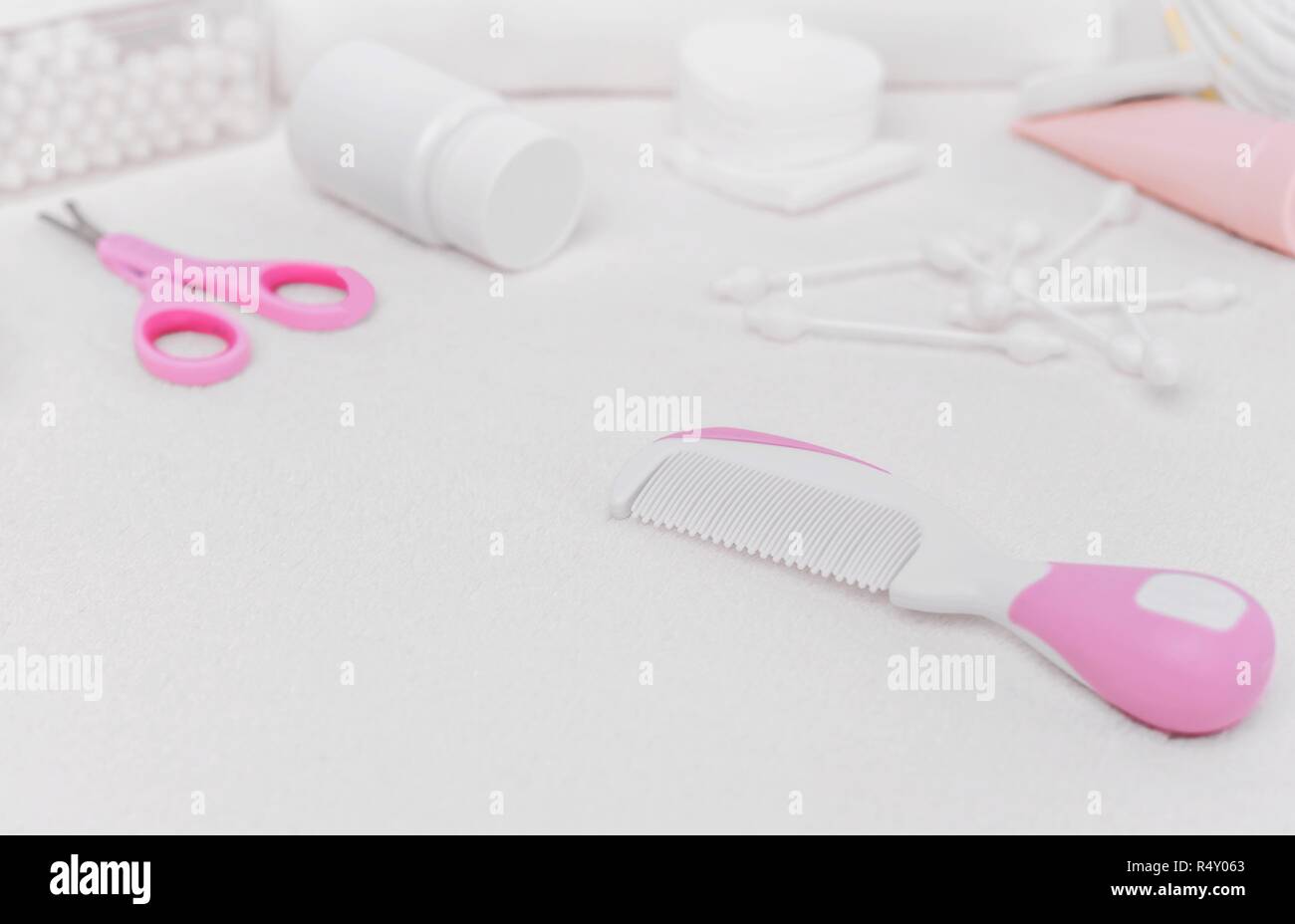 Children's comb with round teeth on the table for child care Stock ...