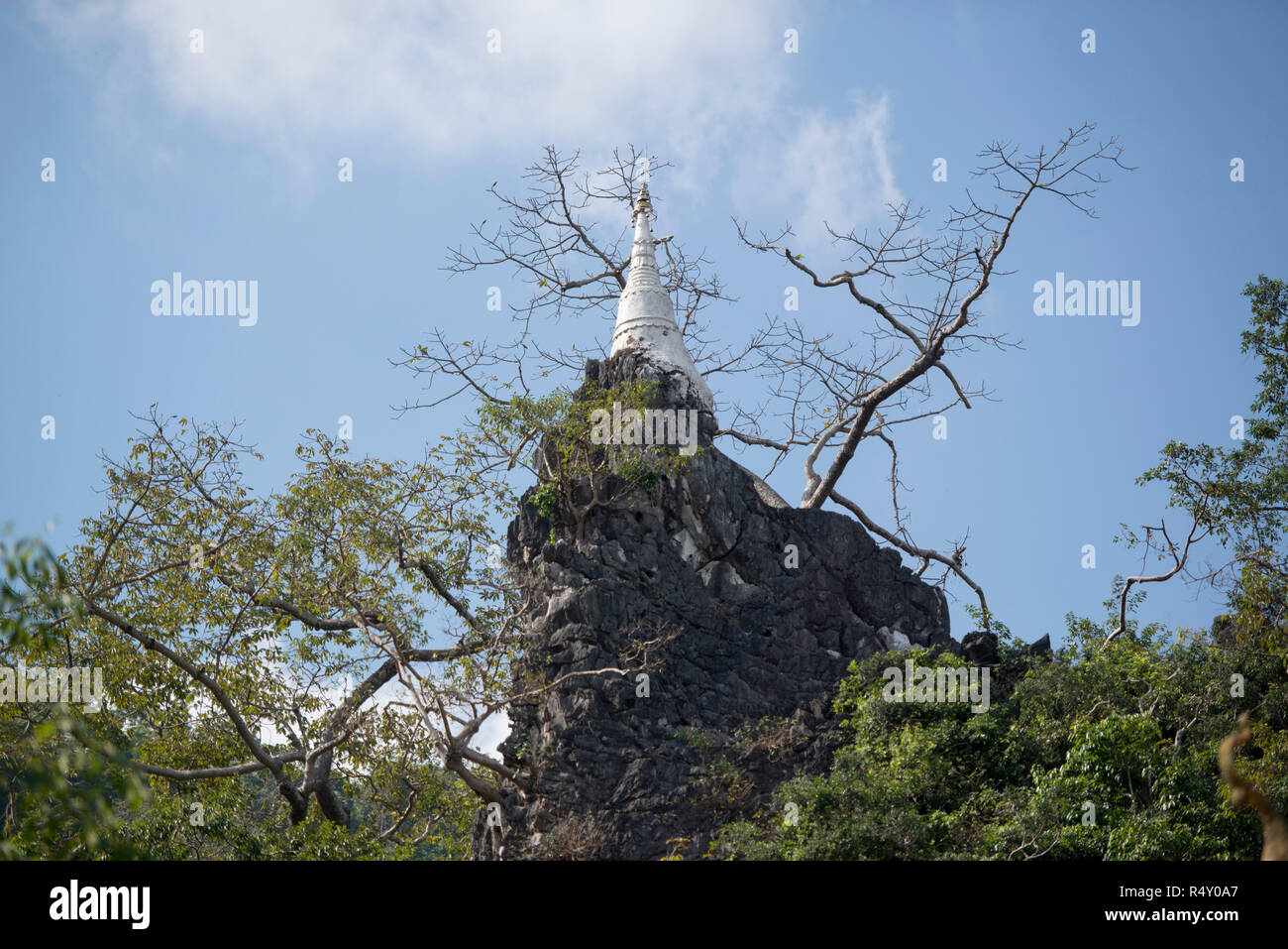 thailand chiang rai mai sai monkey cave temple Stock Photo - Alamy