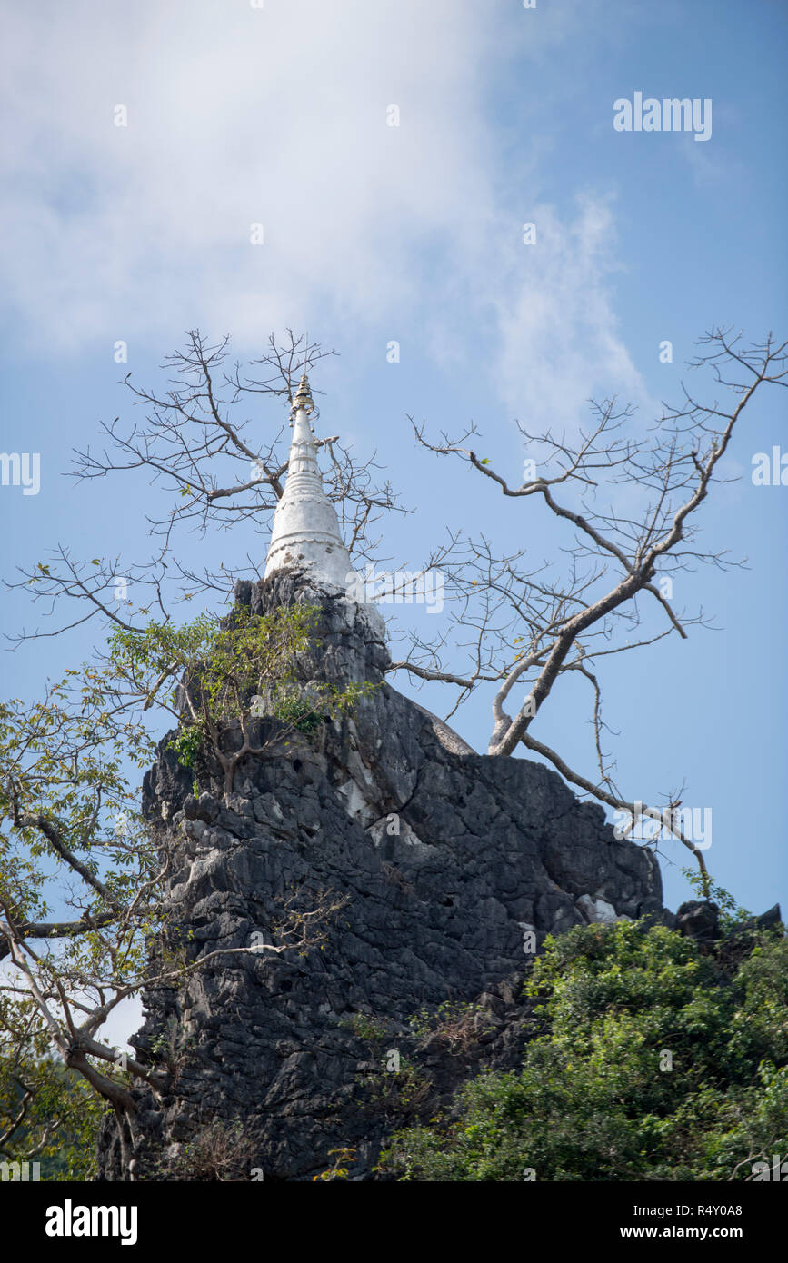 thailand chiang rai mai sai monkey cave temple Stock Photo - Alamy