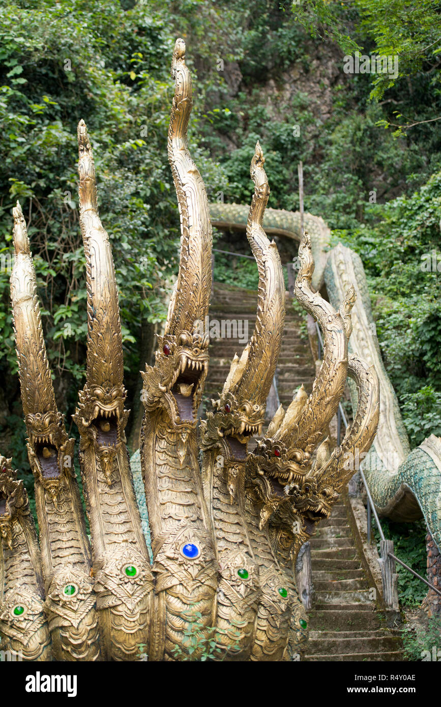 thailand chiang rai mai sai monkey cave temple Stock Photo - Alamy