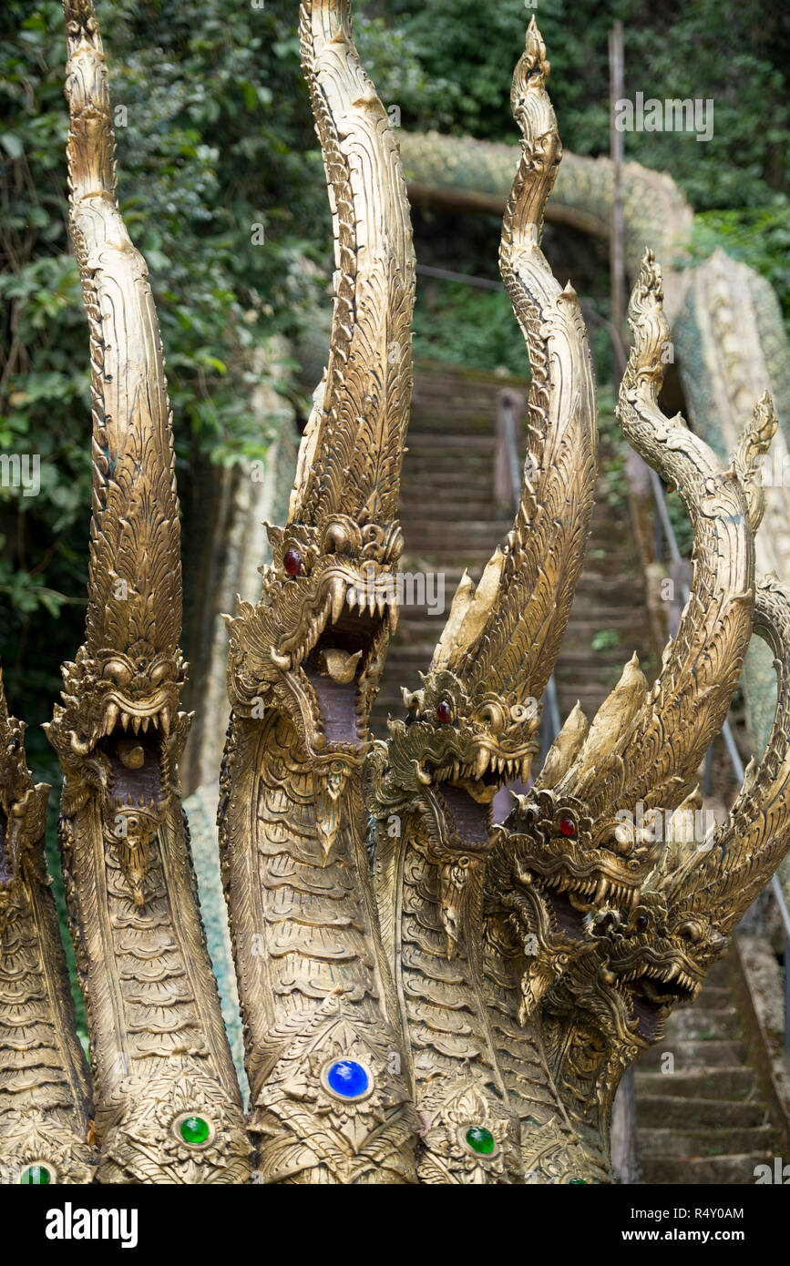 thailand chiang rai mai sai monkey cave temple Stock Photo - Alamy
