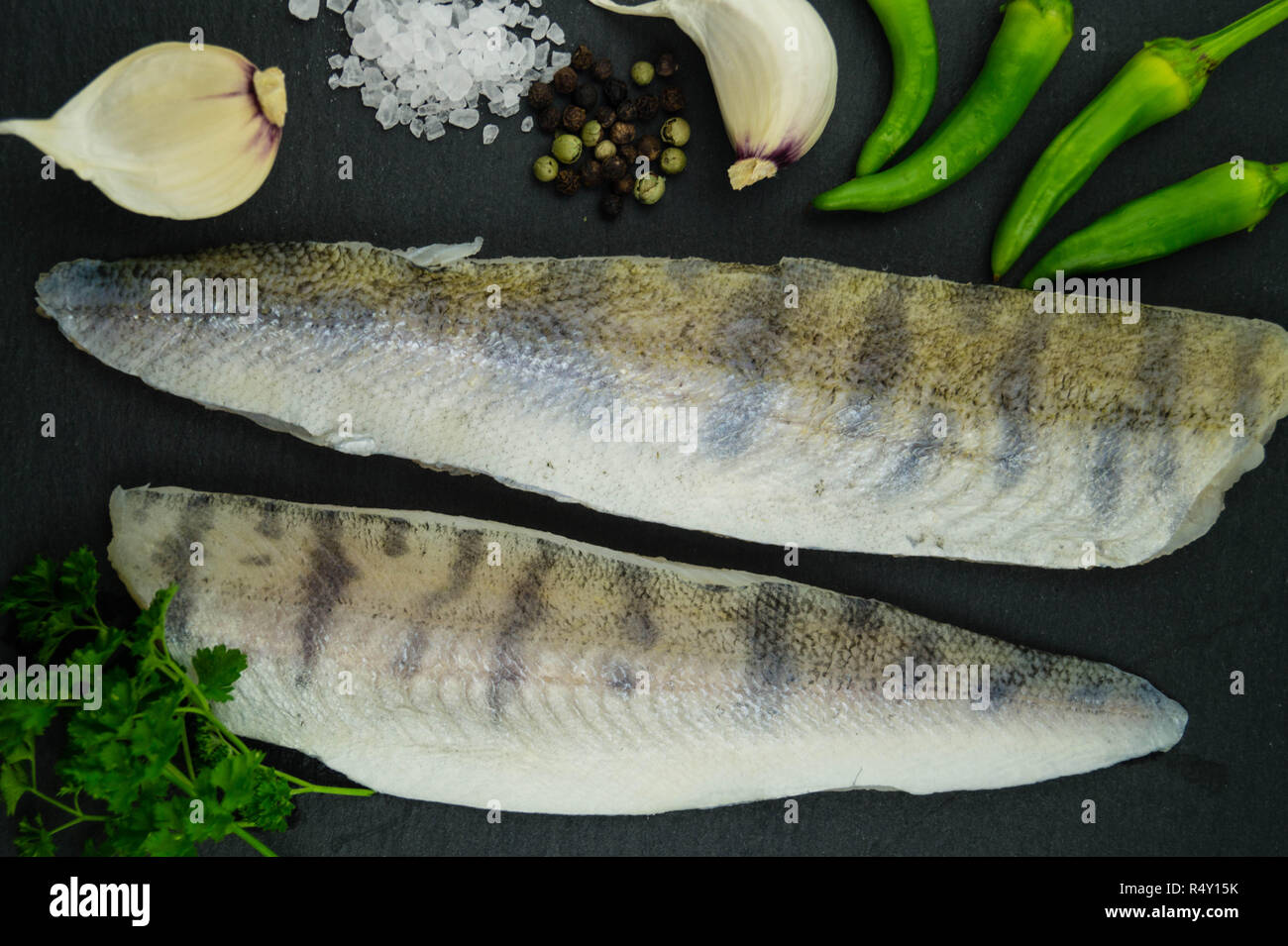 freshwater pike-perch fillet Stock Photo - Alamy