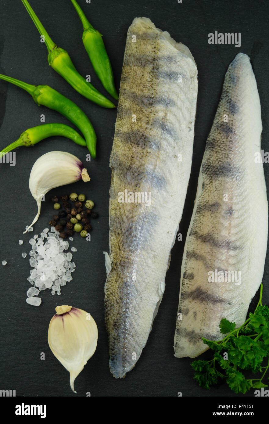 freshwater pike-perch fillet Stock Photo - Alamy