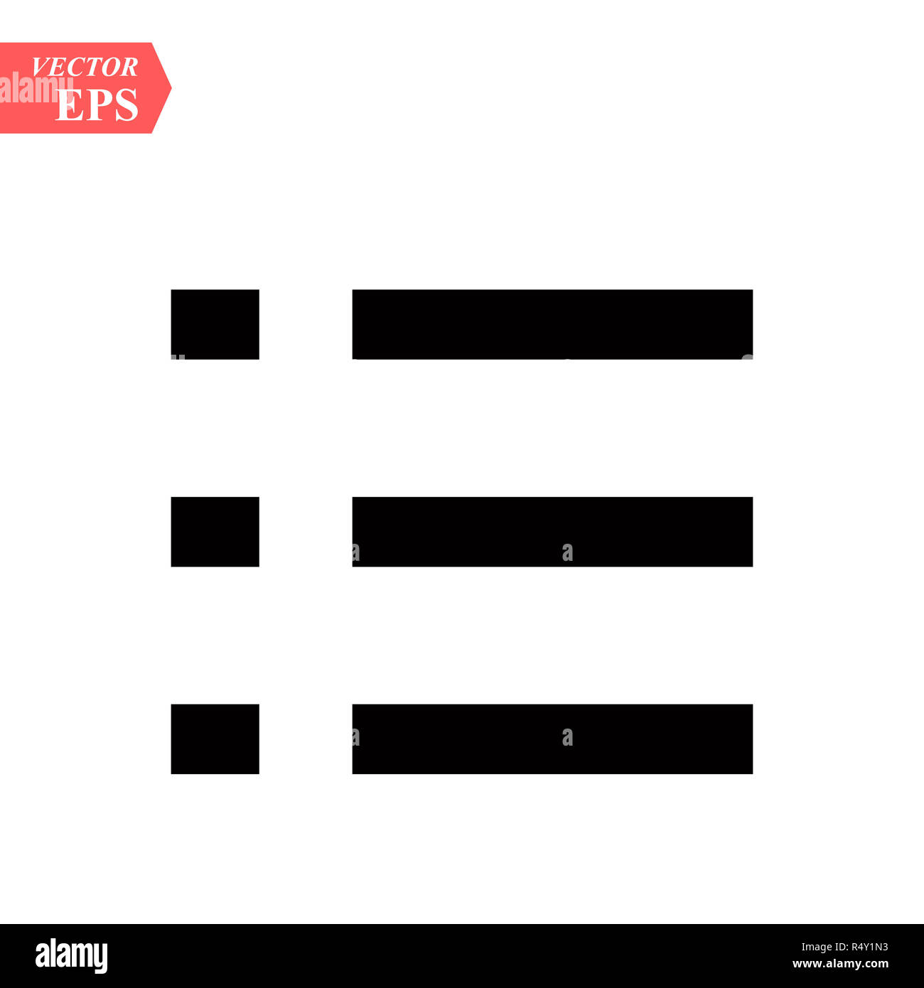 List, unordered icon on whie background. Bullet list flat icons eps 10 ...