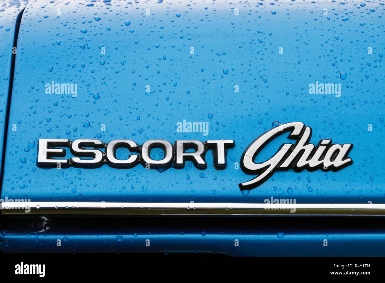 Ford Escort Mark 2 Ghia Badge Stock Photo - Alamy