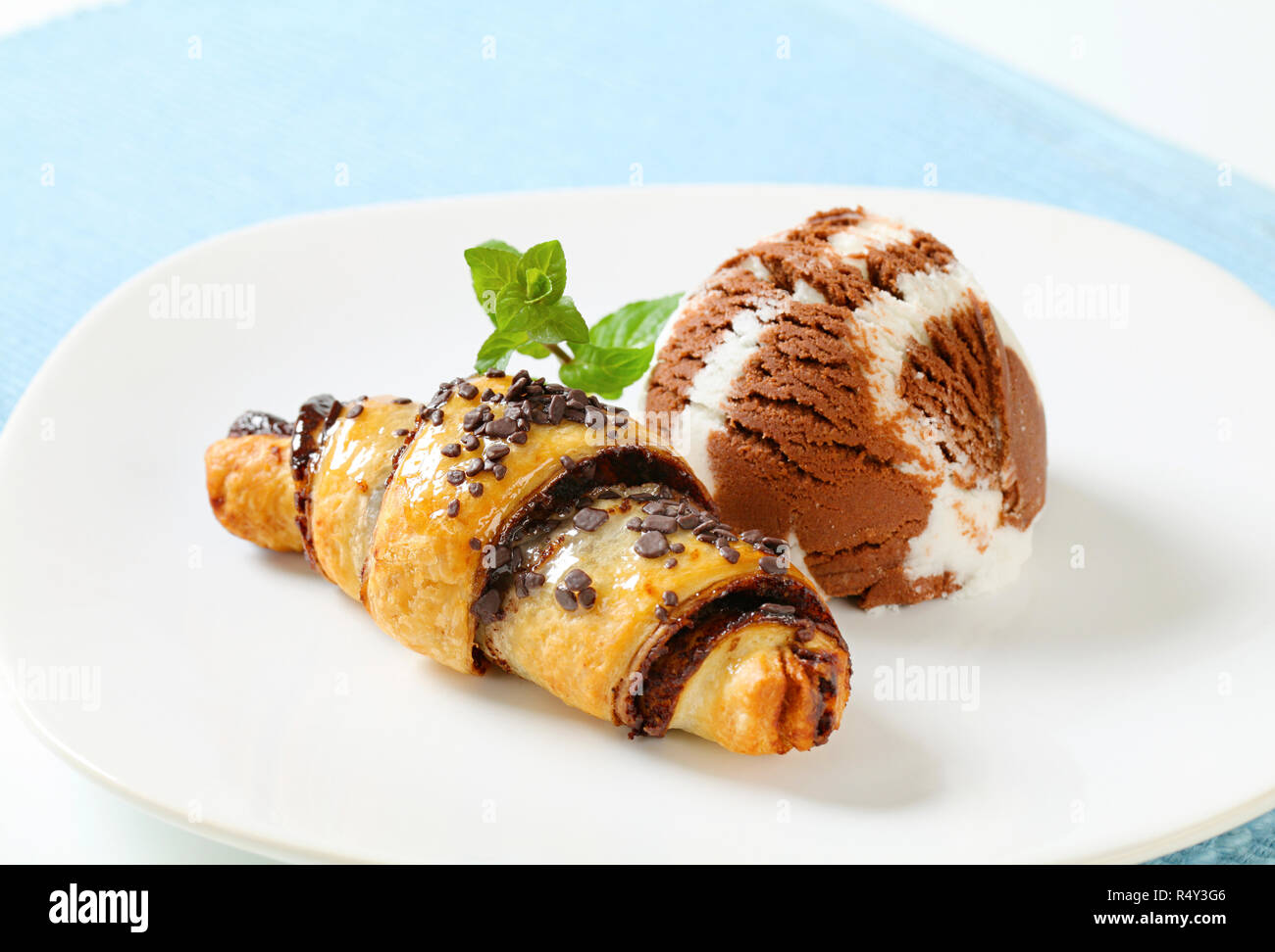 chocolate croissant with ice cream Stock Photo - Alamy