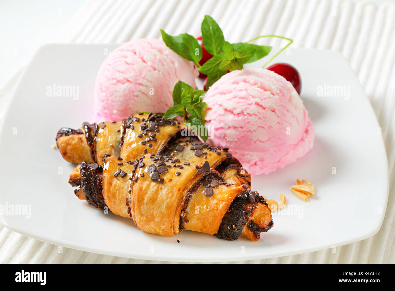 chocolate croissants with ice cream Stock Photo - Alamy