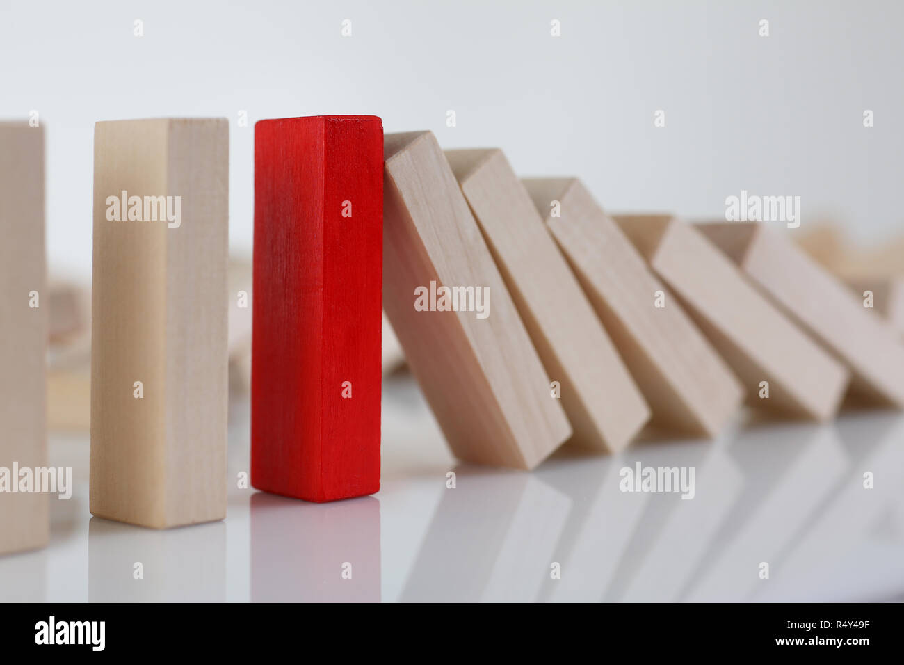 One red winner lottery wood block row Stock Photo - Alamy