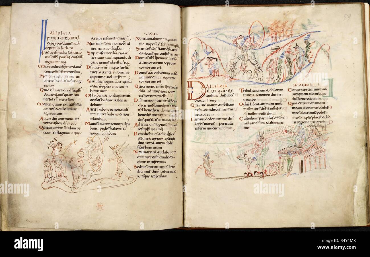 Double page spread harley psalter hi-res stock photography and images ...