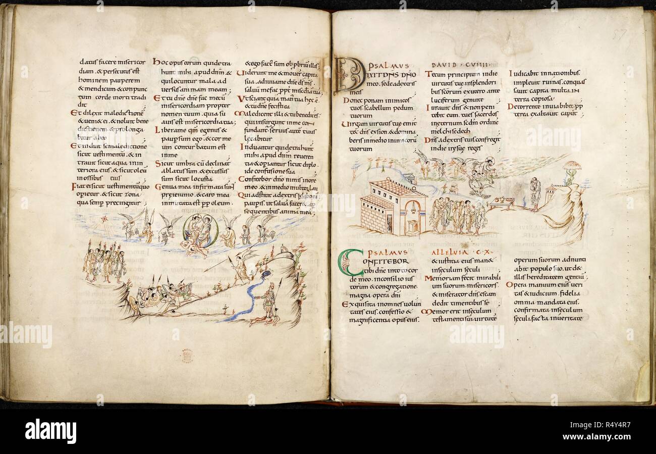 Double page spread harley psalter hi-res stock photography and images ...