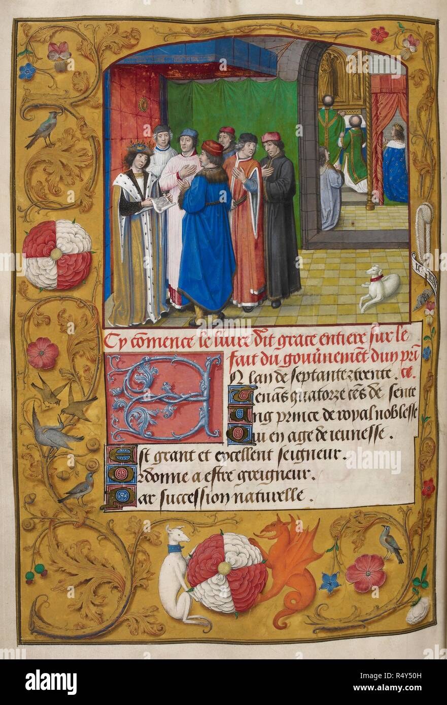 A Prince reading from a roll. Le Fait du Governement d'un Prince (The ...