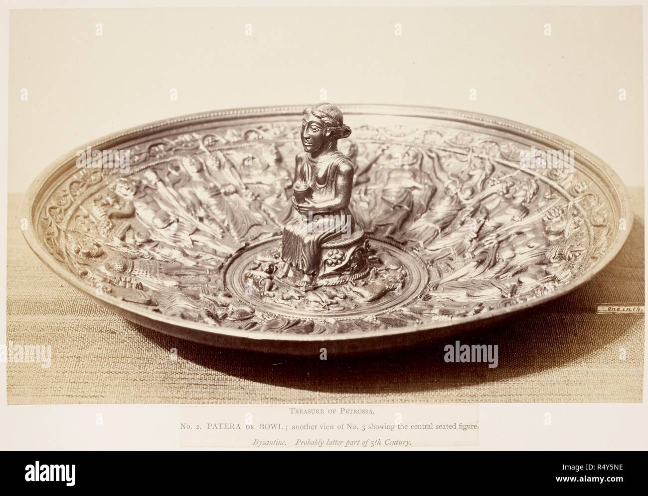 Photograph of circular engraved plate. An archaeological treasure. From ...