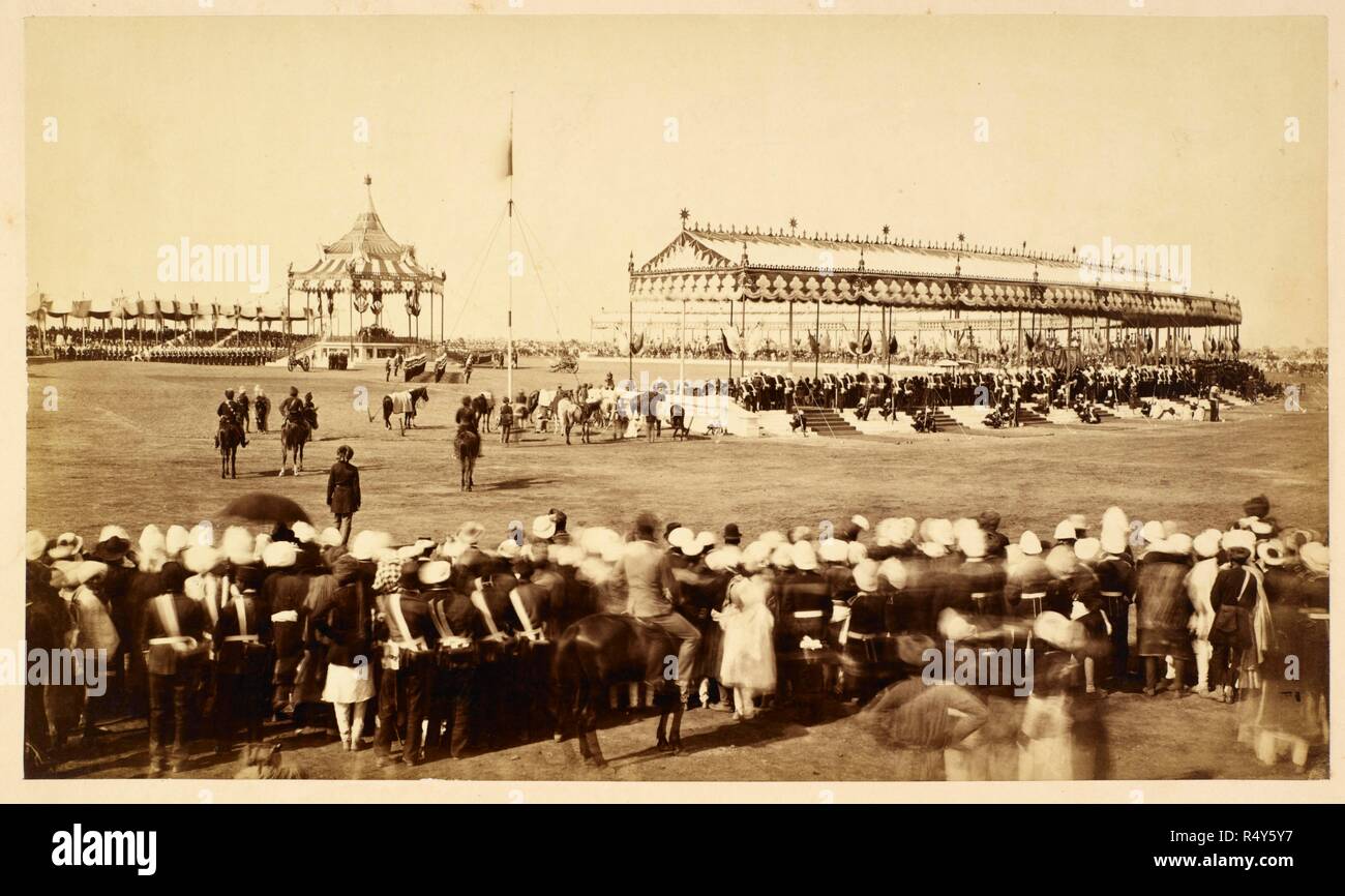 The dais and amphitheatre at the Imperial Assemblage, Delhi. View ...