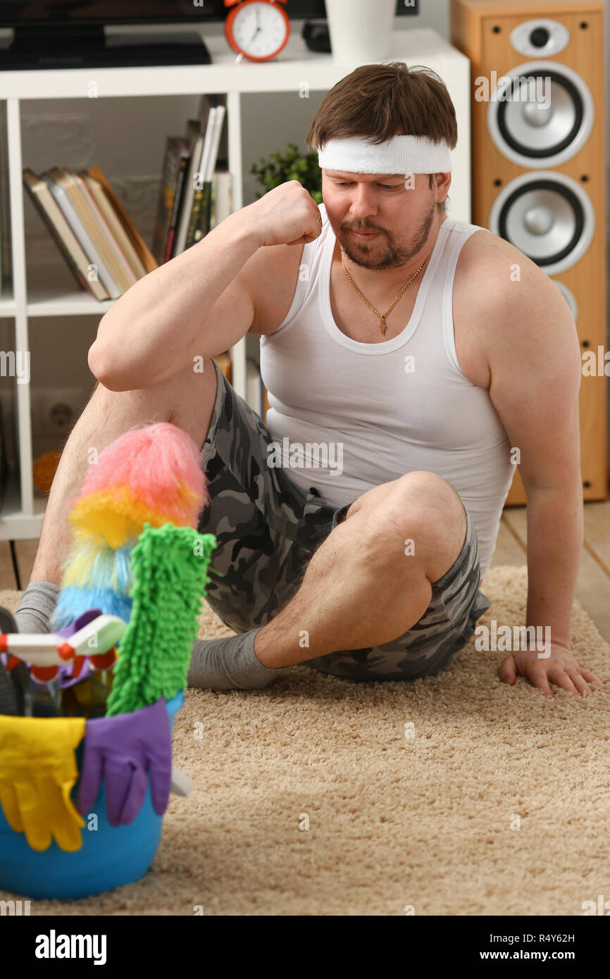 The man was left alone at home sadness Stock Photo - Alamy