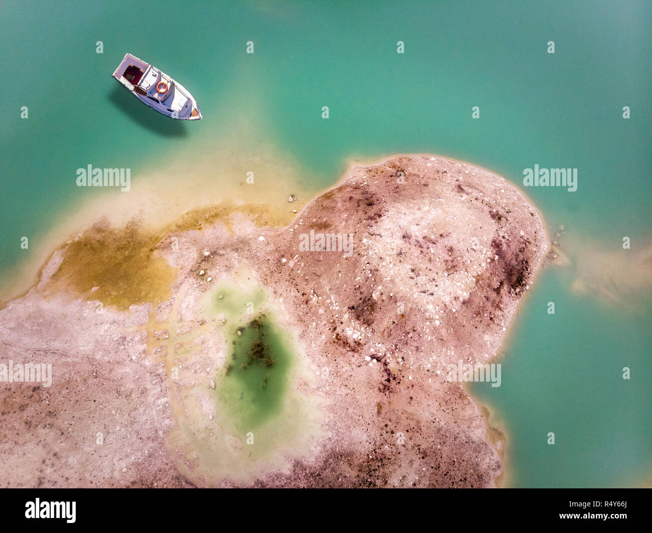 Aerial view of a litte island on the lake Stock Photo - Alamy