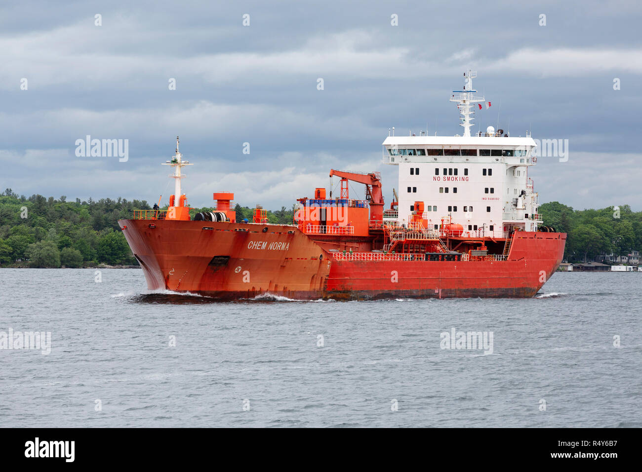 Ship on the Saint Lawrence Seaway in the Thousand Islands region, on ...