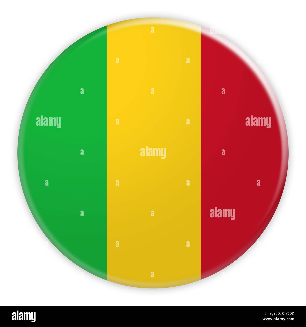 Mali Flag Button, News Concept Badge, 3d illustration on white ...