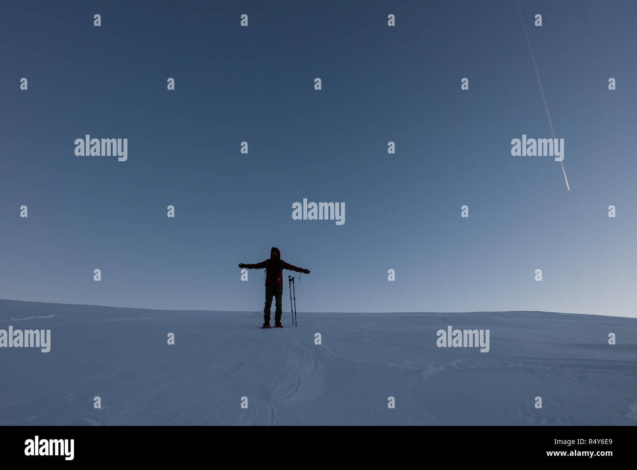 Young woman explorer at the top of the mountains Stock Photo - Alamy