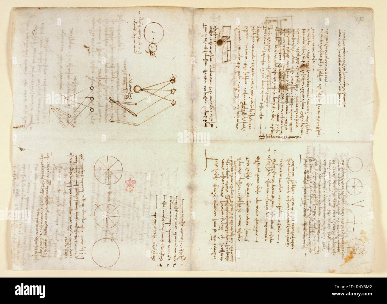 Drawings by Leonardo Da Vinici on on the mechanical powers and forces ...