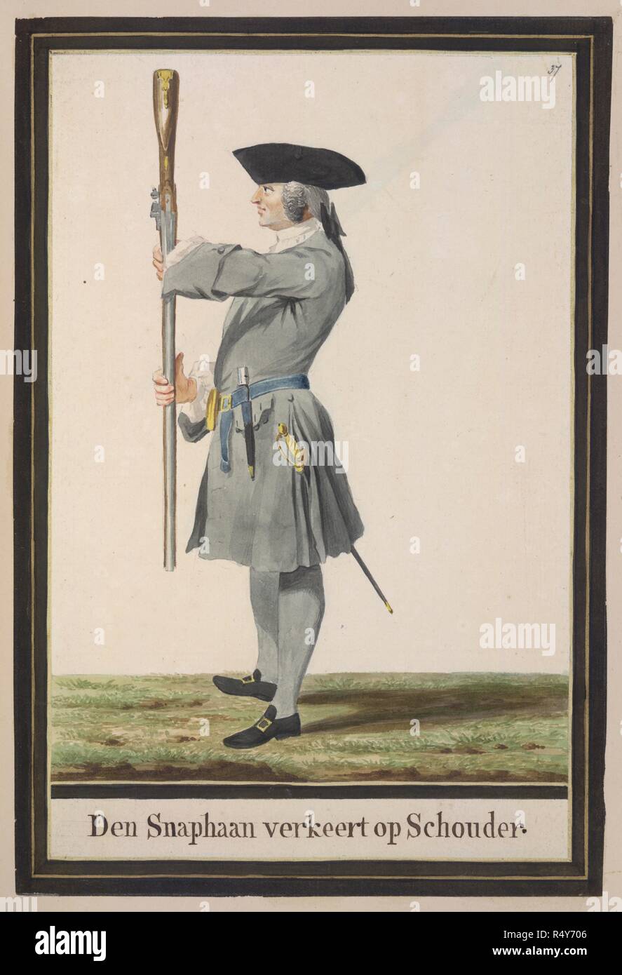 Soldier with musket. Drawings of Dutch Military Costurmes and Musket ...