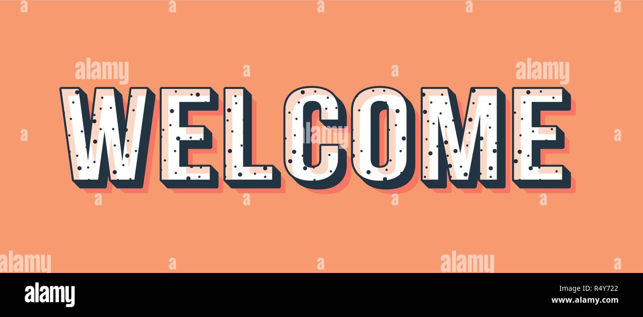 welcome, vintage styled typographic banner Stock Vector Image & Art - Alamy