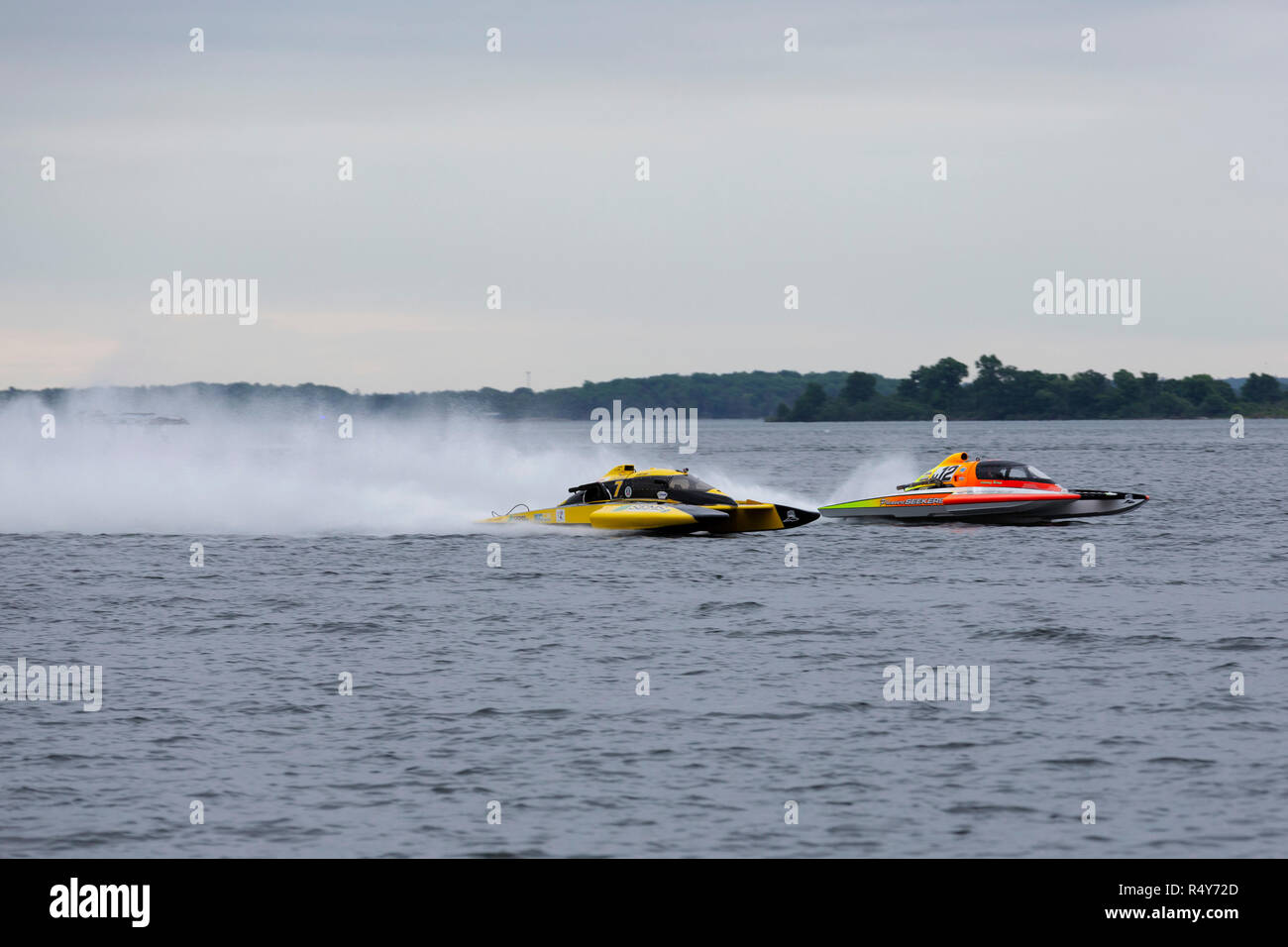 Racing during the Gananoque Nickel Cup Hydroplane Regatta at Gananoque ...