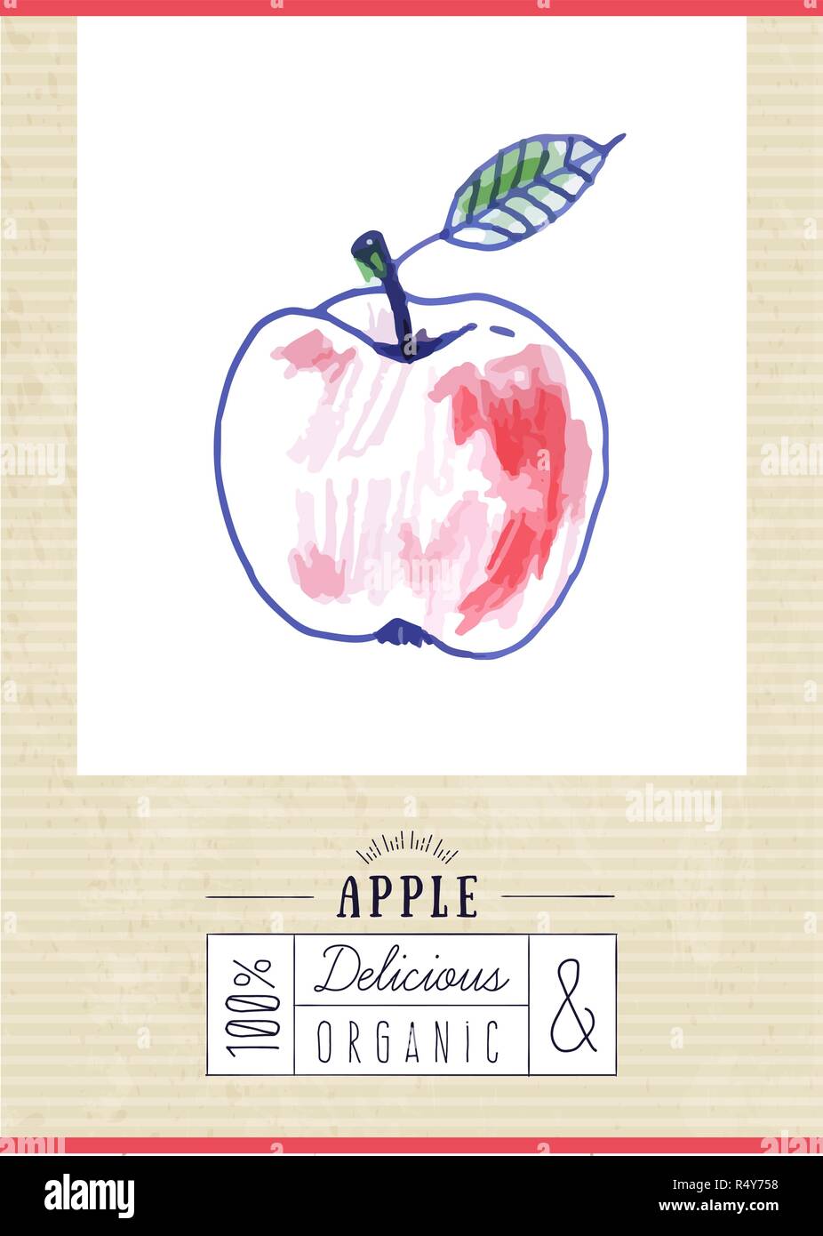 Paper apple label Stock Vector Images - Alamy