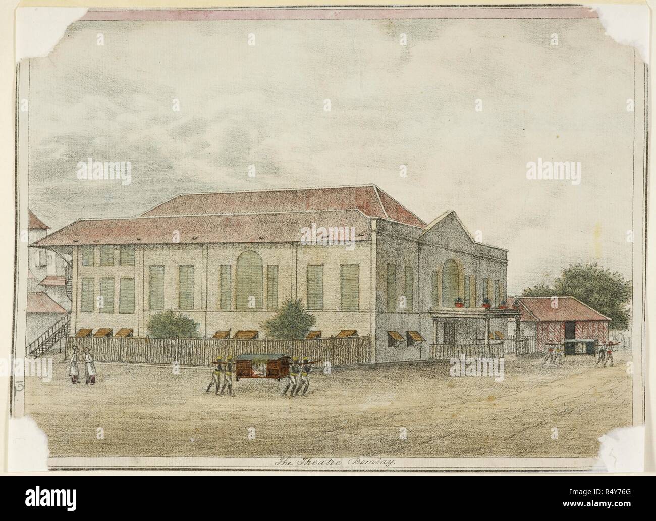 Illustration of Indian building in the Deccan, colonial architecture ...
