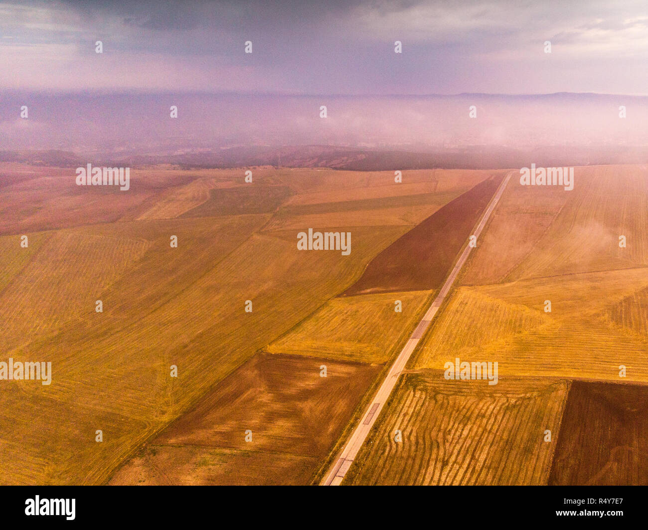Aerial view of fields with geometric shapes Stock Photo - Alamy