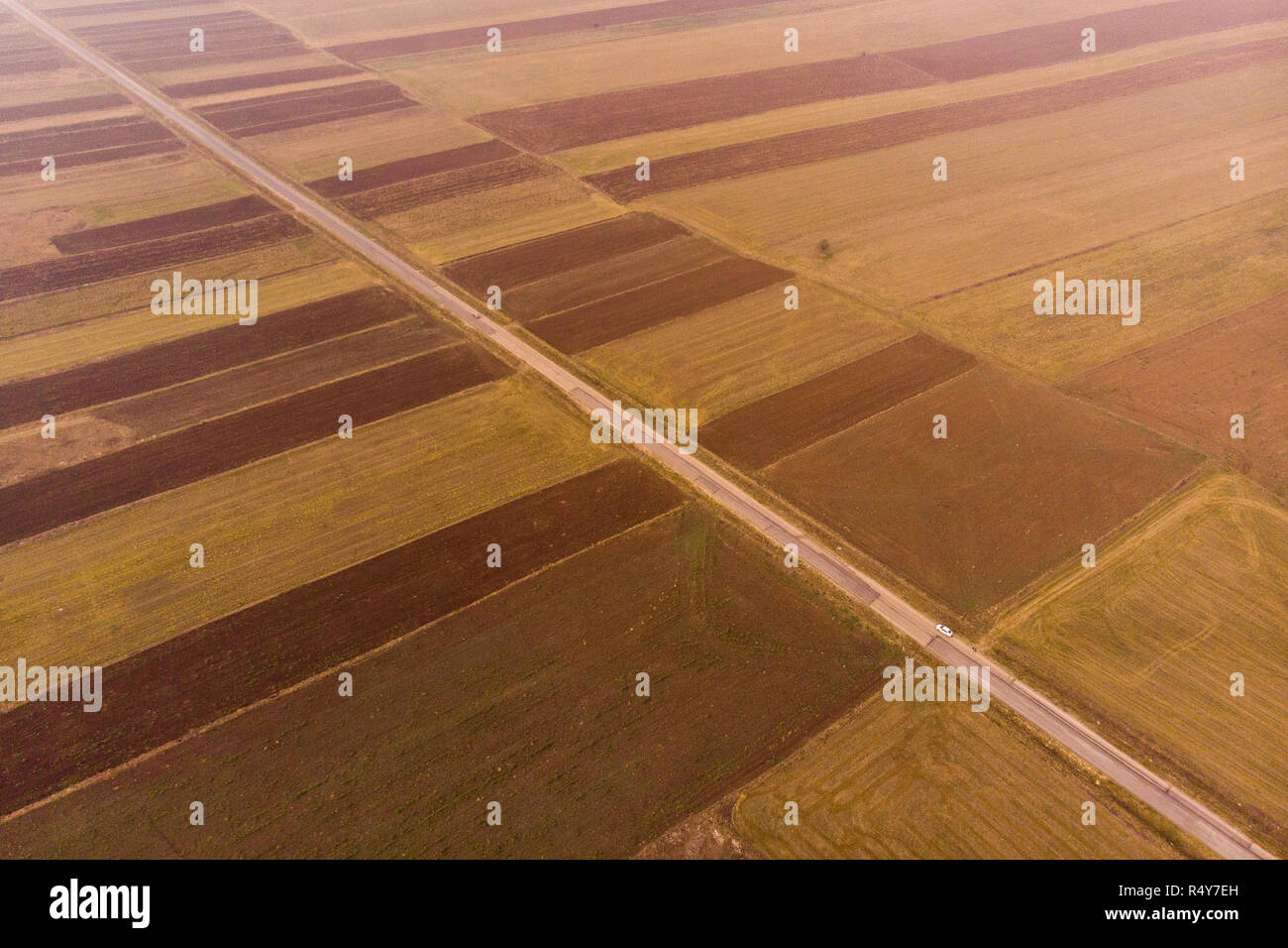 Aerial view of fields with geometric shapes Stock Photo - Alamy