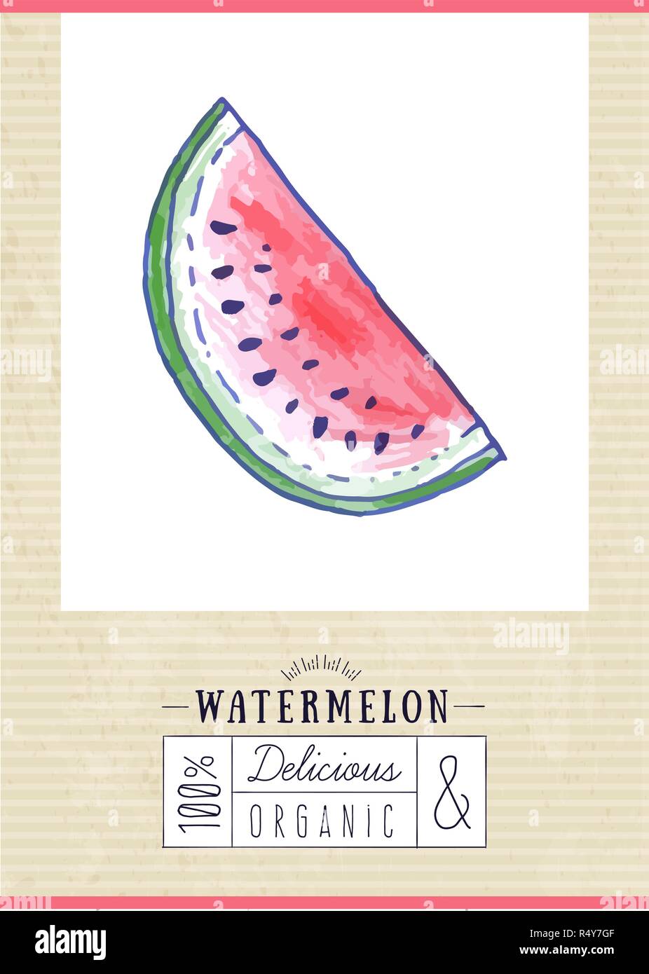 Watermelon natural product label hi-res stock photography and images ...