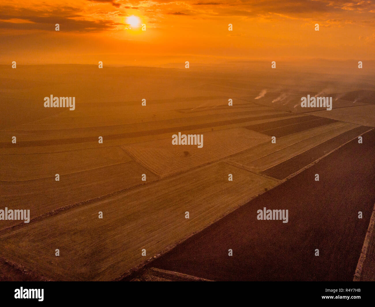 Aerial view of fields with geometric shapes Stock Photo - Alamy