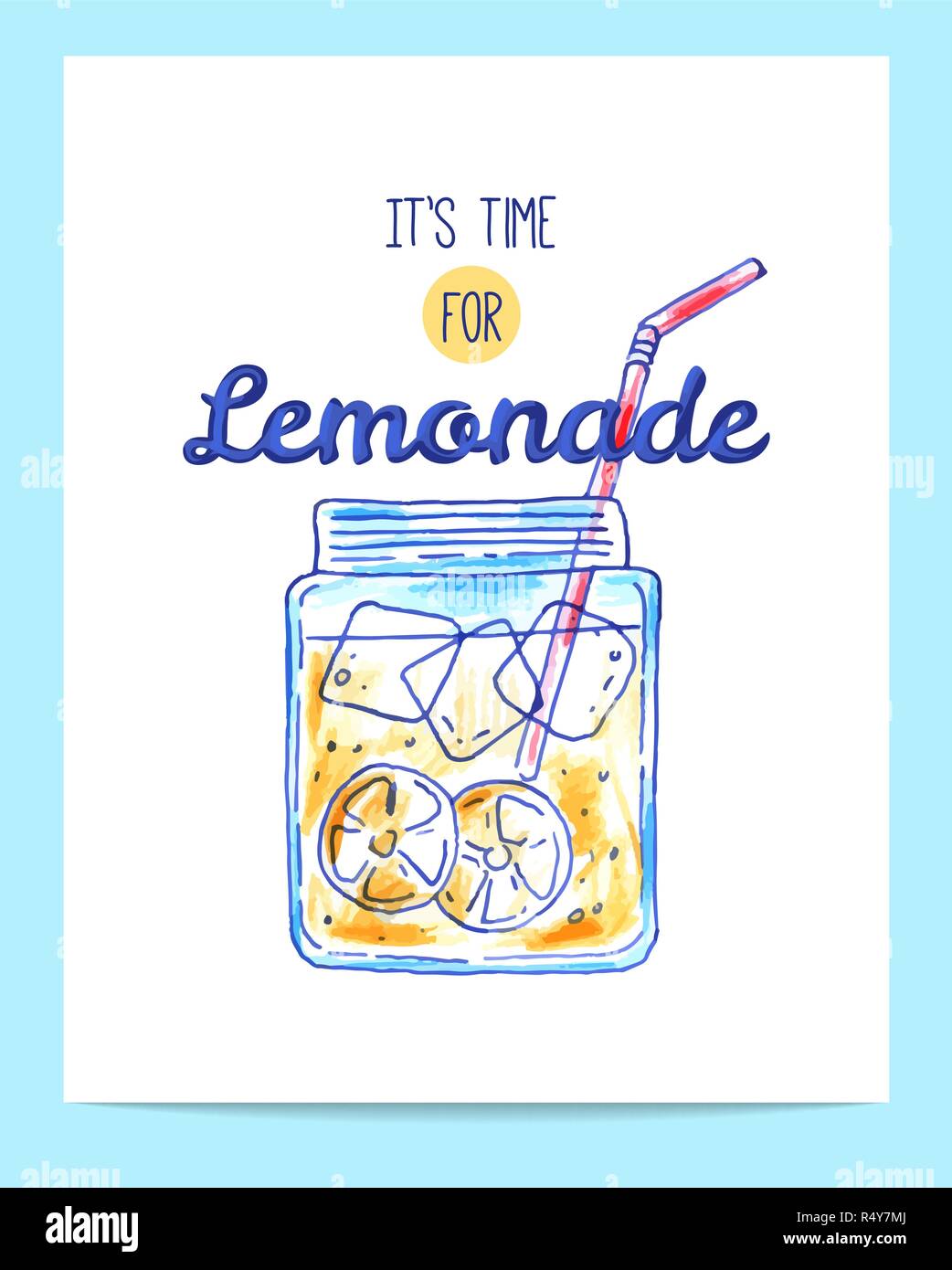 hand drawn bright lemonade poster Stock Vector Image & Art - Alamy