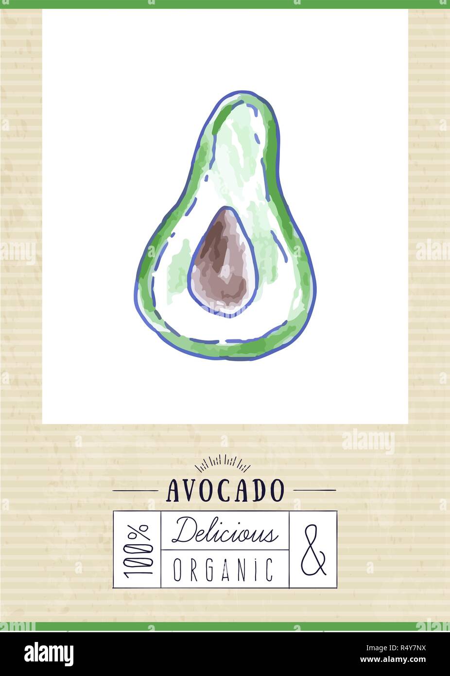 Concept natural organic avocado Stock Vector Images - Alamy