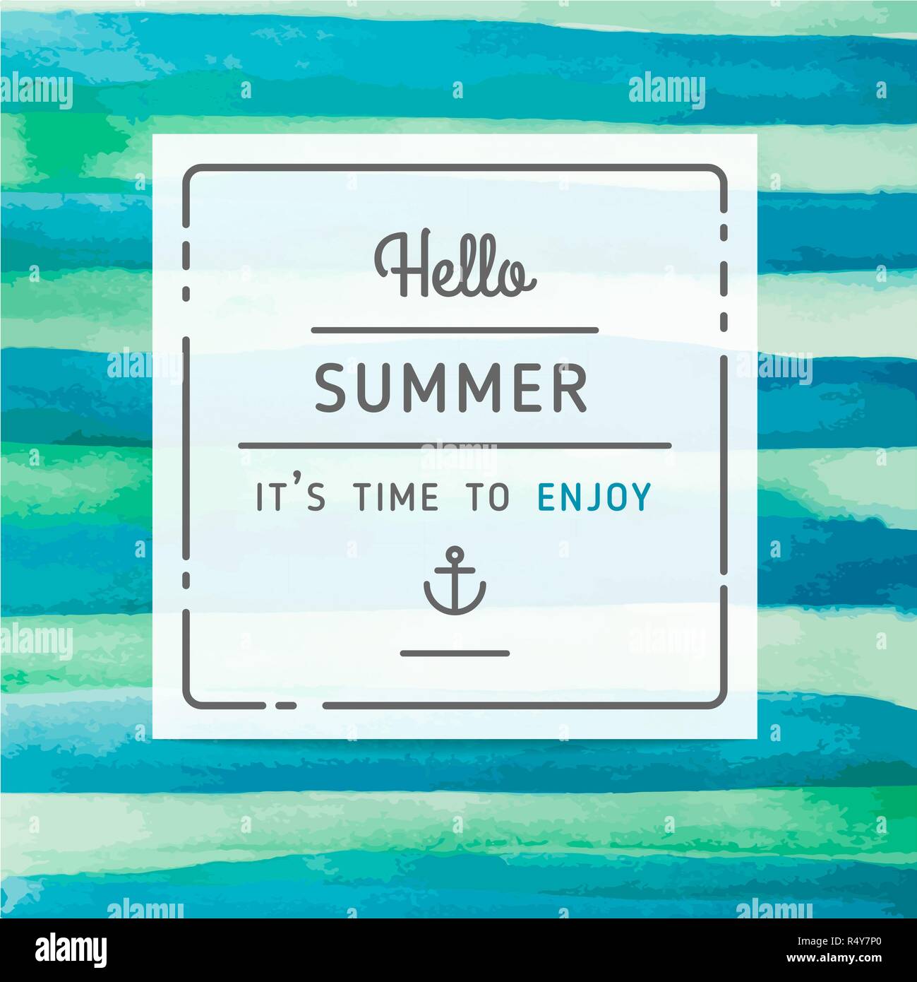 hand drawn watercolor summer label Stock Vector Image & Art - Alamy