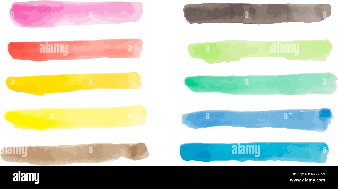 set of hand drawn watercolor stripes Stock Vector Image & Art - Alamy