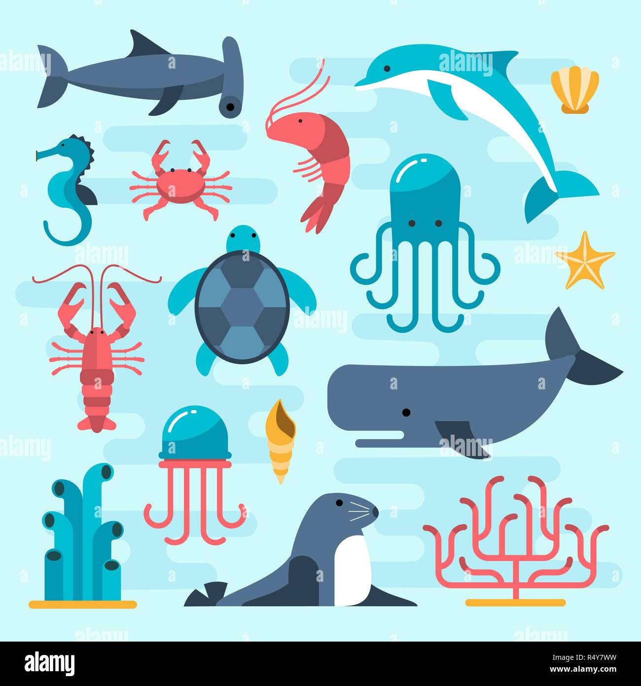 Cute crab sea life Stock Vector Images - Alamy