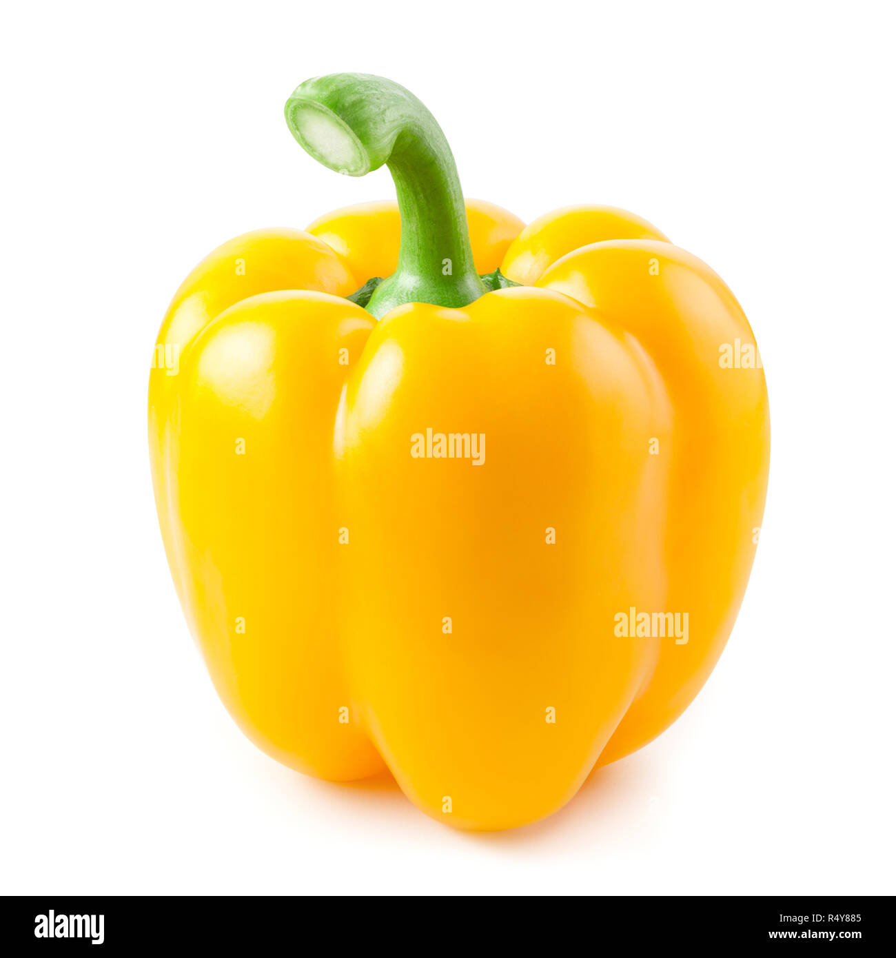 yellow bulgarian pepper isolated on white background with clipping path ...