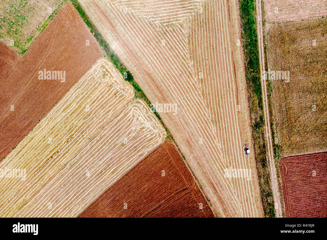 Aerial view of fields with geometric shapes Stock Photo - Alamy